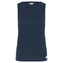 Shirttop oxmo "Shirttop OXPIMINI", Damen, Gr. S, blau (total eclipse), Obermaterial: 57% Baumwolle CO. 43% Polyester PES., Tops Shirttop