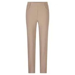 Chinohose GOLDNER "Schmale Stretchhose LOUISA, kn&ouml;chellang", Damen, Gr. 46, N-Gr, beige, Obermaterial: 95% Polyamid PA. 5% Elasthan EL., Hosen Chinohose