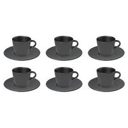 Villeroy & Boch Espressotasse VILLEROY & BOCH "Espresso Set Manufacture Rock 60 ml 6er Set schwarz", schwarz, Porzellan, Trinkgef&auml;&szlig;e, Espressotasse