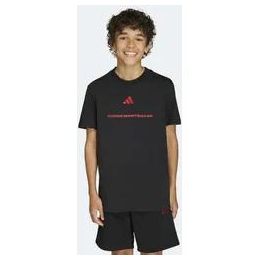 T-Shirt Adidas SPORTSWEAR "Adidas SLOGAN SINGLE JERSEY", Jungen, Gr. 176, schwarz, Obermaterial: 100% Baumwolle, Rundhals, Shirts T-Shirt, sportlicher Stil, kurze &Auml;rmel, elastisches Material, mit Slogan