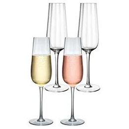 Villeroy & Boch Sektglas VILLEROY & BOCH "Sektgl&auml;ser Rose Garden 120 ml 4er Set transparent", bunt (transparent), Glas, Trinkgef&auml;&szlig;e