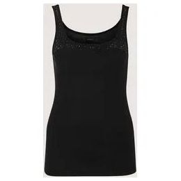 Madeleine Mode Tr&auml;gertop MADELEINE "Top Glamour&ouml;ses Tanktop mit Steinen, Viskose-Jersey", Damen, Gr. 34, schwarz, Obermaterial: 95% Viskose CV. 5% Elasthan EL., Modern, figurbetont, Tops Tr&auml;gertop, Steinchen am Ausschnitt