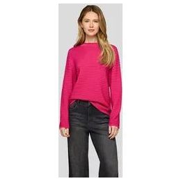 Rundhalspullover Rabe, Damen, Gr. 38, rosa (malve), Rippstrick, Obermaterial: 50% Baumwolle, 50% Polyacryl, Strukturmuster, gestreift, regular fit taillenbedeckt, Rundhals, Pullover Rundhalspullover, mit Streifen Muster