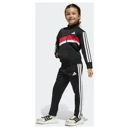 Trainingsanzug Adidas SPORTSWEAR "LK 3S TIB TS", Jungen, Gr. 122, schwarz-wei&szlig; (schwarz, wei&szlig;, pure ruby), Obermaterial: 100% Polyester, Sportanz&uuml;ge Trainingsanzug