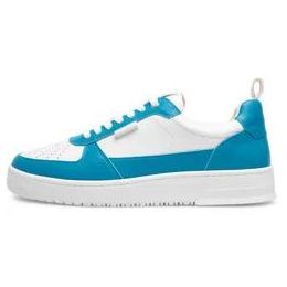 Sneaker N91 "Bball M AB Herrensneaker", Herren, Gr. 44, blau (wei&szlig;, petrol), Kalbsleder, Schuhe Sneaker, Turnschuh Leder handgefertigt, sportlicher Freizeitschuh Herren