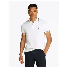 Poloshirt Tommy Hilfiger "TIPPED SLIM FIT POLO", Herren, Gr. XL, wei&szlig;, Jersey, Obermaterial: 96% Baumwolle, 4% Elasthan, slim fit, Shirts, mit Kontrast-Details