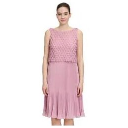 Cocktailkleid Vera Mont "Damen mit Plissee", Damen, Gr. 38, Normalgr&ouml;&szlig;en, rosa (pink orchid), Chiffon, Obermaterial: 100% Polyester. Futter: 100% Polyester, festlich, tailliert kurz, Rundhals, Kleider, Fransen