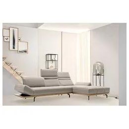 Ecksofa "CR.420, Designecksofa, L-Form", beige (graubeige, natur), B:313cm H:117cm T:212cm, CREATION BY ROLF BENZ, Sofas, Ecksofa, in 2 Qualit&auml;ten, Holzrahmen in Eiche Natur oder Nu&szlig;baum, Breite 313 cm