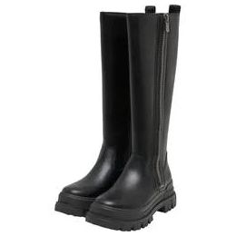 Stiefel Buffalo "Buffalo ASPHA BOOT HI ZIP - VEGAN NAPPA", Damen, Gr. 37, schwarz, Polyurethan, unifarben, Schuhe Stiefel