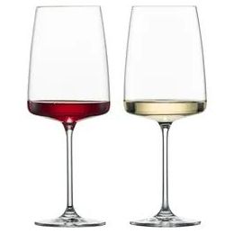 Schott Zwiesel Weinglas ZWIESEL GLAS "Weingl&auml;ser Vivid Senses 660 ml 2er Set transparent", bunt (transparent), 2 tlg., Glas, Trinkgef&auml;&szlig;e, Weinglas