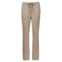2-in-1-Hose GOLDNER "Kurzgr&ouml;&szlig;e Freizeithose SARA, Veloursleder-Optik", Damen, Gr. 21, K-Gr, beige (kitt), Obermaterial: 90% Polyester PES. 10% Elasthan EL., Hosen