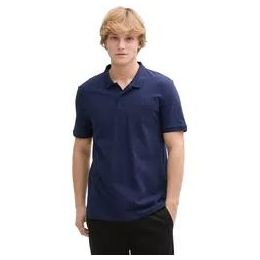 Poloshirt Tom Tailor DENIM, Herren, Gr. XXL, blau (dunkelblauberry), Piqu&eacute;, Obermaterial: 100% Baumwolle, unifarben, regular fit taillenbedeckt, gerader Abschluss, Shirts