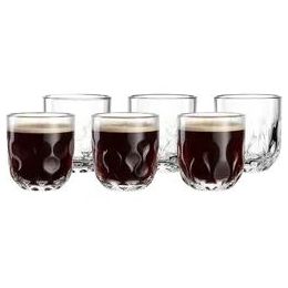 Latte-Macchiato-Glas Leonardo "Kaffeegl&auml;ser-Set (1/2/3) Gocce 220 ml 6er Set transparent", bunt (transparent), 6 tlg., Glas, Trinkgef&auml;&szlig;e, Latte-Macchiato-Glas