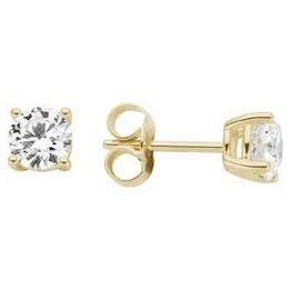 Paar Ohrstecker Firetti "Schmuck Geschenk Gold 333 Ohrschmuck Ohrringe Solit&auml;r Lab Grown", gelbgoldfarben, Ohrringe, Damen, 5,1mm, 1,25 VS = sehr kleine Einschl&uuml;sse, Diamanten Gelbgold 333, Diamanten, Gelbgold 333, mit Brillanten