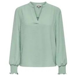 Shirtbluse Only CARMAKOMA "CARMETTA LIFE V-NECK TOP WVN NOOS", Damen, Gr. 46, jadeite, Web, Obermaterial: 100% Polyester, unifarben, regular fit normal, V-Ausschnitt, B&uuml;ndchen, Blusen
