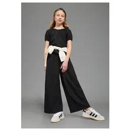 Shirt & Hose Kidsworld "2tlg Set: Carmenshirt+Hose", M&auml;dchen, Gr. 146, schwarz, Jersey, Obermaterial: 98% Polyester, 2% Elasthan, unifarben, KOB Set-Artikel, Ganzes Outfit: Shirt mit Raglan&auml;rmeln und Hose