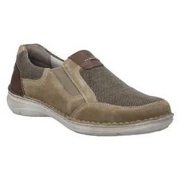 Slipper Josef Seibel "New Anvers 78", Herren, Gr. 40, beige (sand, braun), Leder, Textil, Schuhe Slipper, Schlupfschuh, Freizeitschuh, Sneaker mit Gummizug