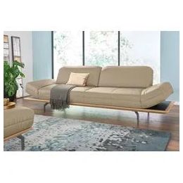 4-Sitzer "CR.420, Designsofa, Loungesofa", beige (beige 534, 20), B:252cm H:117cm T:129cm, Leder Oskar - echtes Leder;Flachgewebe DONNA (76% Polyester 24% Polyacryl), CREATION BY ROLF BENZ, Sofas, in 2 Qualit&auml;ten, Holzrahmen in Eiche Natur oder Nu&szlig;baum, Breite 252 cm