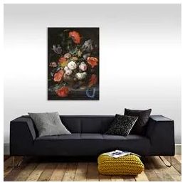 Leinwandbild Art for the home "Rijksmuseum, Albert Mignon", bunt (farbe bild(er): mehrfarbig), B:70cm H:70cm T:3cm, Bilder, Leinwandbild, Stillleben Blumen Uhr 100 x 70 cm