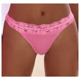 String Vivance "Anisa", Damen, Gr. 40/42, pink, Spitze, Obermaterial: 86% Polyamid, 14% Elasthan, Unterhosen String, mit blumiger Spitze rundherum am Bund