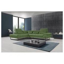 Ecksofa Egoitaliano "Queenie, extravagantes Sofa mit erstklassigem Sitzkomfort, L-Form", gr&uuml;n (sprite), B:284cm H:95cm T:108cm, Luxus-Microfaser (100% Polyester) Leder &raquo;BULL&laquo; (echtes Rindsleder). Geschliffenes, pigmentiertes und behandeltes Rindsleder mit einer Dicke von 1, 3-1, 5 mm. Dieses Leder zeigt eine ziemlich weiche Hand mit einem halb undurchsichtigen Aussehen. Es handelt sich um ein gesc
