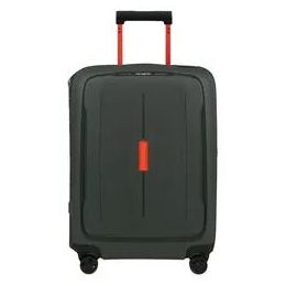 Hartschalen-Trolley Samsonite "ESSENS CIRCULAR, verschiedene Gr&ouml;&szlig;en", Gr. B/H/T: 40cm x 55cm x 20cm 39 l, gr&uuml;n (gr&uuml;n, orange), Polypropylen, Koffer, mit arretierbarem und versenkbarem Druckknopf-Trolleysystem