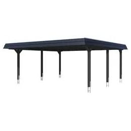 Skan Holz Doppelcarport SKANHOLZ "Wendland", grau (anthrazit, schwarze blende), B/H/T: 253cm x, Carports