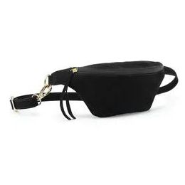 Bauchtasche ELBSAND "Umh&auml;ngetasche, Ledertasche", Damen, Gr. B/H/T: 26cm x 12cm x 7cm, schwarz, Veloursleder, unifarben, Taschen, aus Leder, Brusttasche, Schultertasche, Crossbody Bag, G&uuml;rteltasche