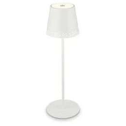Briloner LEUCHTEN LED Tischleuchte "KIKI", wei&szlig;, 1, &Oslash; 12cm H: 38cm, 1 Stk., Leuchten, mit Akku, h&ouml;henverstellbar, USB-C, warmwei&szlig;, IP44, silber, 38 cm, LED Tischleuchte