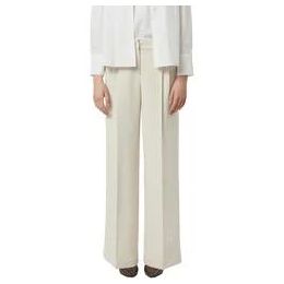 Stoffhose comma, Damen, Gr. 42, N-Gr, bone beige, Web, Obermaterial: 79% Polyester, 17% Viskose, 4% Elasthan, unifarben, lang, Hosen Stoffhose, mit geradem Bein und Bundfalten