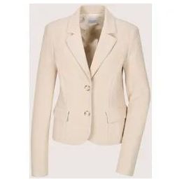 Madeleine Mode Jackenblazer MADELEINE "Blazer Moderner Kurzblazer mit Reverskragen", Damen, Gr. 44, wei&szlig; (perlwei&szlig;), Obermaterial: 60% Viskose CV. 35% Polyamid PA. 5% Elasthan EL., Modern, tailliert, Blazer, Reverskragen