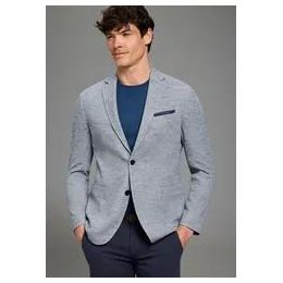 Sakko Bruno Banani, Herren, Gr. 54, blau meliert, Web, Obermaterial: 85% Polyester, 15% Viskose, meliert, slim fit normal, mit Kn&ouml;pfen,&Auml;rmel mit &Auml;rmelschlitz, Sakkos Sakko, mit Reverskragen, melierte Optik, Slim Fit Passform