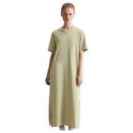 Marc O'Polo Jerseykleid MARC O'POLO DENIM "aus gerippter Bio-Baumwolle", Damen, Gr. S, Normalgr&ouml;&szlig;en, gr&uuml;n (elm gr&uuml;n), Obermaterial: 100% Baumwolle, unifarben, relaxed fit lang, Rundhals, normaler Saum, Kleider Jerseykleid