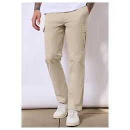 Cargohose Street One MEN, Herren, Gr. 38, L&auml;nge 32, beige (sandstone beige), Web, 98% Baumwolle, 2% Elasthan, unifarben, l&auml;ssig geschnitten lang, Hosen Cargohose, Middle Waist