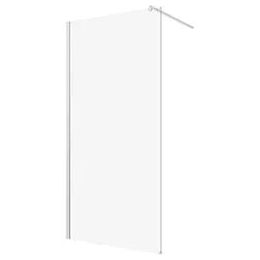 Walk-in-Dusche Welltime "Tropea", grau (chromfarben), B:90cm H:195cm, Duschw&auml;nde, 8mm ESG und Antikalkversiegelung, Extra Dick, Extra Hoch