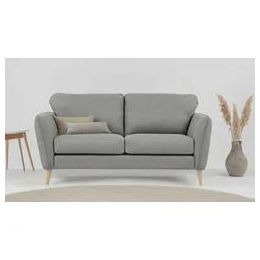 2-Sitzer Home Affaire "MARSEILLE Kompaktsofa 170 cm, Cord, Flachgewebe, Struktur, Webstoff", grau, B:170cm H:88cm T:90cm, 100% Polyester, Sofas, Massivholzbeine Eiche, Landhausstil, Wellenunterfederung