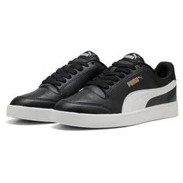 Sneaker Puma "SHUFFLE", Damen, Gr. 47, Puma schwarz, Puma wei&szlig;, Puma team gold, Synthetik, Schuhe Sneaker, mit perforiertem Obermaterial, atmungsaktiv, mit SOFTFOAM+ D&auml;mpfung