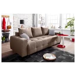 Schlafsofa Collection AB "Bella, B: 241 cm, Liegefl. 142x194 cm", braun (macchiato), B:241cm H:90cm T:94cm, Zierkissen: 100% Polyester;Microfaser PRIMABELLE (100% Polyester);Struktur fein (100% Polyester), Sofas, Schlafsofa, Bettfunktion, Bettkasten & 2 Zierkissen, Federkern, Topseller