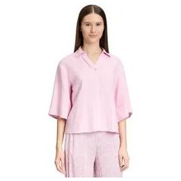 Kurzarmbluse Cartoon "Damen mit Kragen", Damen, Gr. 38, rosa (corsage), Obermaterial: 100% Leinen, l&auml;ssig geschnitten normal, U-Boot-Ausschnitt, Blusen