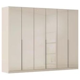 Dreht&uuml;renschrank OTTO HOME "Kleiderschrank Kleiderschr&auml;nke Schrank Garderobe AGORDO mit Glasfront", beige, glas beige (champagner), B:271cm H:210cm T:54cm, Holzwerkstoff, Schr&auml;nke, Dreht&uuml;renschrank, durchdachte Innenausstattung, in 8 Breiten und 2 H&ouml;hen MADE IN GERMANY