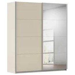 Schwebet&uuml;renschrank OTTO HOME "Kleiderschrank Schrank Garderobe Schlafzimmerschrank THANOS", beige (beige (champagner) mit spiegel), B:181cm H:210cm T:62cm, Holzwerkstoff, Schr&auml;nke, Schwebet&uuml;renschrank, Optional mit Spiegel, Metall-Griffleisten alufarben MADE IN GERMANY