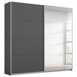 Schwebet&uuml;renschrank OTTO HOME "Kleiderschrank Schrank Garderobe Schlafzimmerschrank THANOS", graumetallic mit spiegel, B:181cm H:229cm T:62cm, Holzwerkstoff, Schr&auml;nke, Schwebet&uuml;renschrank, Optional mit Spiegel, Metall-Griffleisten alufarben MADE IN GERMANY