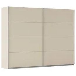 Schwebet&uuml;renschrank OTTO HOME "Kleiderschrank Schrank Garderobe Schlafzimmerschrank THANOS", beige (beige (champagner)), B:271cm H:229cm T:62cm, Holzwerkstoff, Schr&auml;nke, Schwebet&uuml;renschrank, Optional mit Spiegel, Metall-Griffleisten alufarben MADE IN GERMANY