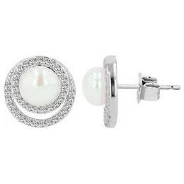 Adelia&acute;s Paar Ohrh&auml;nger ADELIA ́S "Damen Ohrringe &ndash; Ohrstecker aus 925 Silber mit Perle", Damen, Gr. Damen, Silber 925 (Sterlingsilber), silber, Ohrringe, Ideal als Geschenk &ndash; dezent und elegant