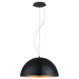 Eglo H&auml;ngeleuchte "Gaetano 1, Pendelleuchte, Industrial, Wohnzimmerlampe h&auml;ngend, E27", schwarz, 1, &Oslash; 53cm H: 150cm, 1 Stk., Leuchten, H&auml;ngeleuchte - H150 x &Oslash;53 cm - schwarz, kupfer - 1X60W exkl., H&auml;ngeleuchte