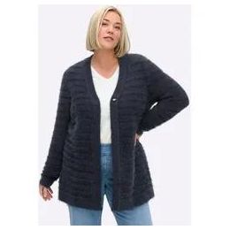 Cardigan sheego, Damen, Gr. 40/42, tiefblau, 70% Polyamid, 30% Polyacryl, unifarben, Strickjacken