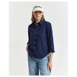 Langarmbluse Gant "REG POPLIN SHIRT", Damen, Gr. 46, blau (classic blau), Web, Obermaterial: 100% Baumwolle, regular fit, Blusen