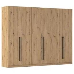 Kleiderschrank Rauch "Dreht&uuml;renschrank Schrank Garderobe W&auml;scheschrank Schlafzimmer AVOLA", braun (eiche artisan), B:271cm H:210cm T:54cm, Holzwerkstoff, Schr&auml;nke, Kleiderschrank, mit hochwertigen Stangengriffen in Schwarz aus Metall MADE IN GERMANY, Topseller