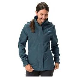 Outdoorjacke Vaude "WOMEN'S ROSEMOOR JACKET II", Gr. 34, blau (schwarz sea), Web, Obermaterial: 100% Polyester, unifarben, regular fit taillenbedeckt, Rundhals, eingesetzt normaler Saum mit Klettverschluss, Jacken Outdoorjacke, mit Rei&szlig;verschlusstaschen, mit Kordelzug an der Kapuze