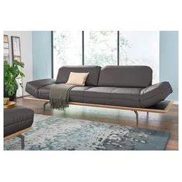 4-Sitzer "CR.420, Designsofa, Loungesofa", braun (graubraun 534, 49), B:252cm H:117cm T:129cm, Leder Oskar - echtes Leder;Flachgewebe DONNA (76% Polyester 24% Polyacryl), CREATION BY ROLF BENZ, Sofas, in 2 Qualit&auml;ten, Holzrahmen in Eiche Natur oder Nu&szlig;baum, Breite 252 cm